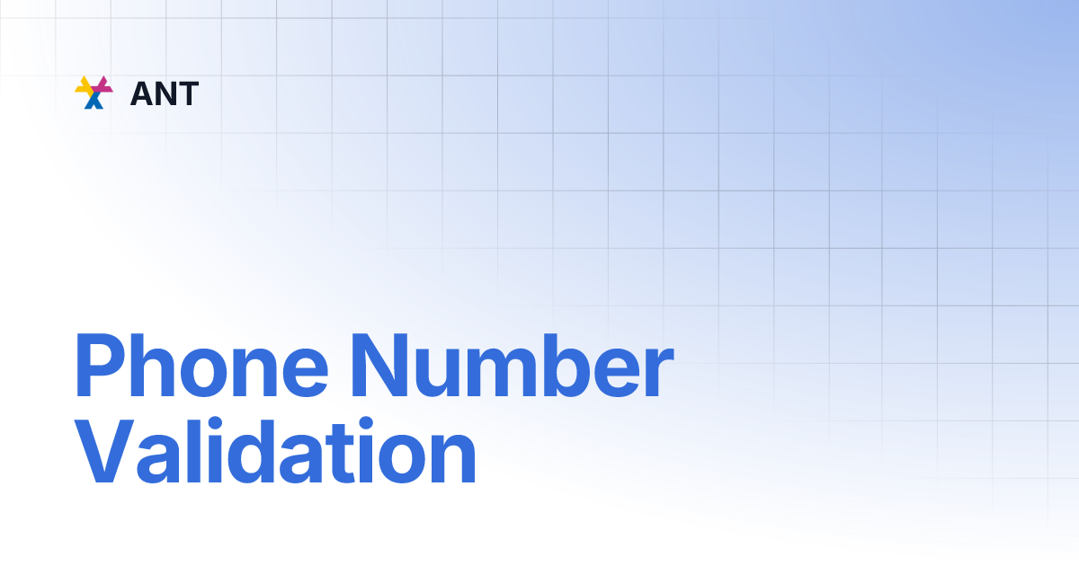 Phone Number Validation | ANT